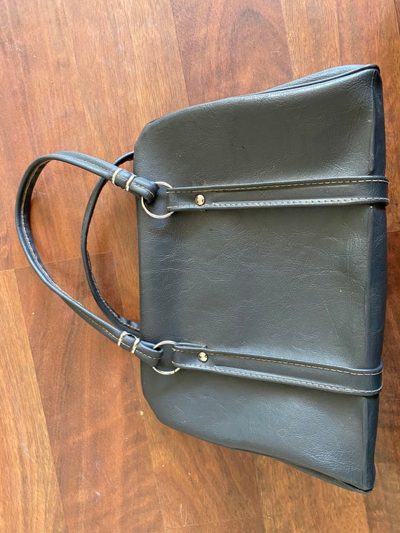 Grey 1970s Chunky mod hand bag. National zipper Co. C… - Gem
