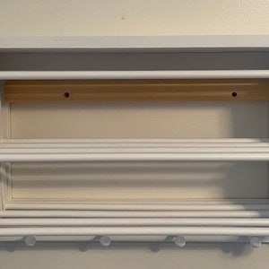 Modern Look White Wall Hanging Drying Rack shown on Unfinished Mount ...