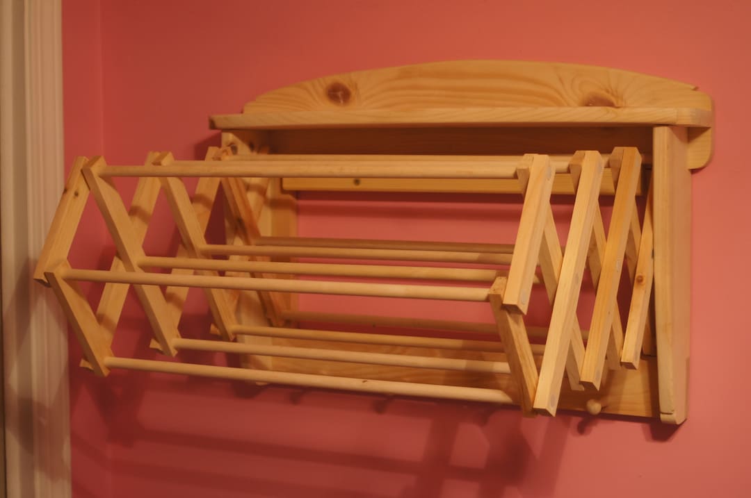 Unfinished - Classic - Wall Hanging Drying Rack - Etsy