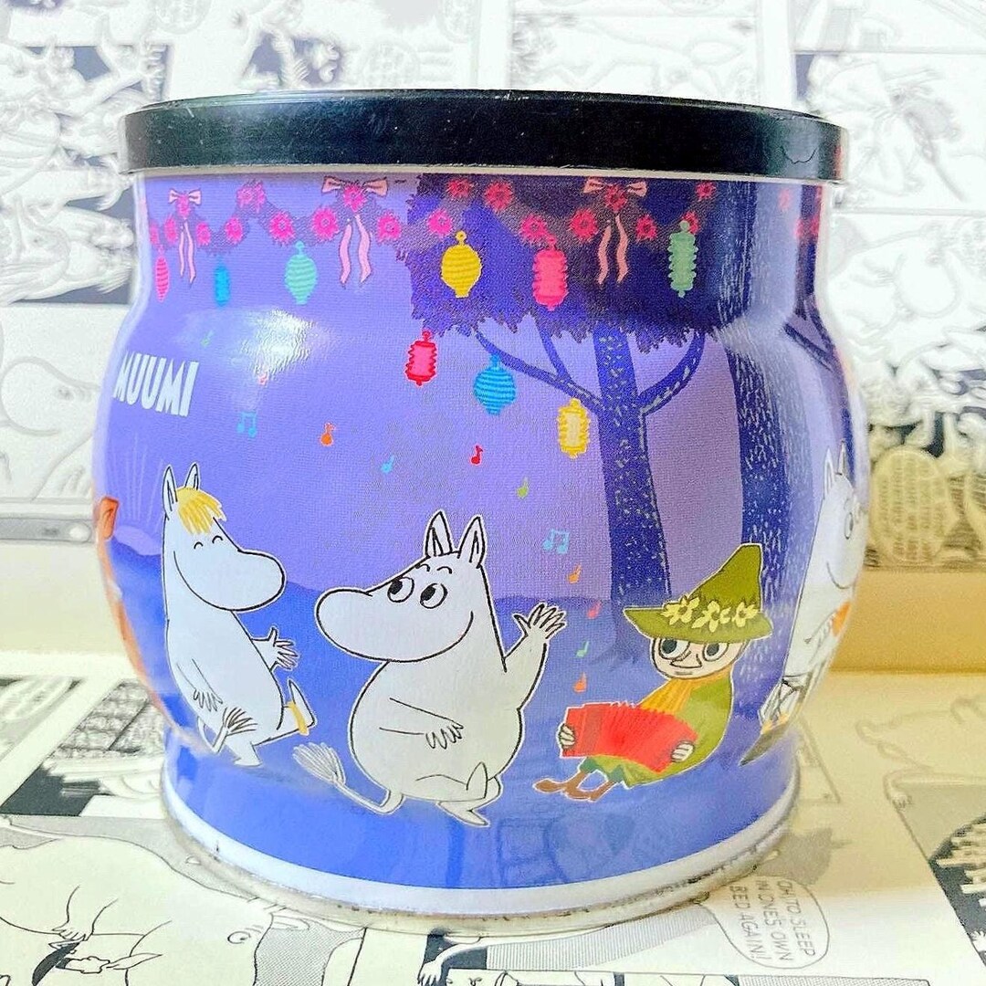 Kawaii Moomin Muumi Purple Aluminum Metal Container Tin Box Cookie Jar ...