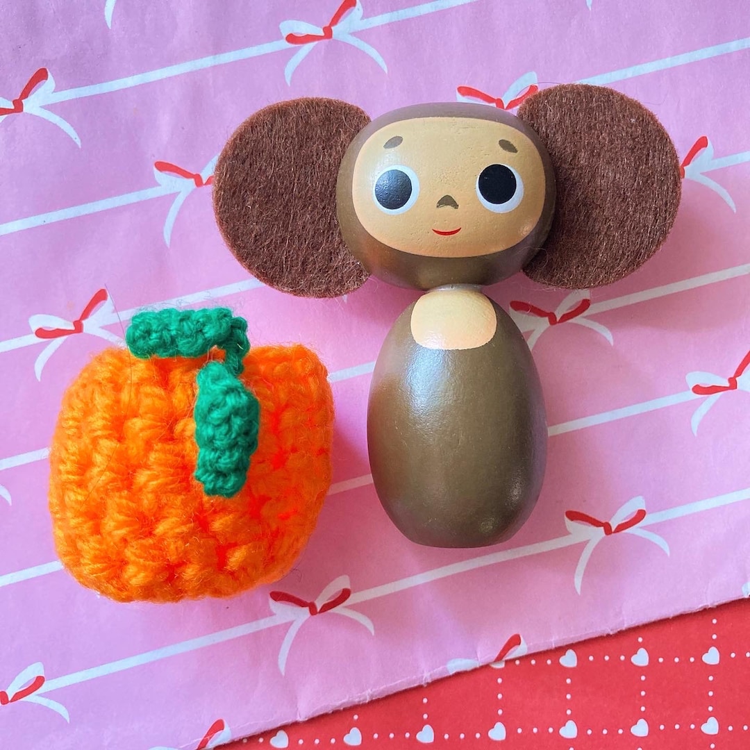 Kawaii Cheburashka Чебурашка Monkey Wooden Toy Kokeishi Doll Style in ...