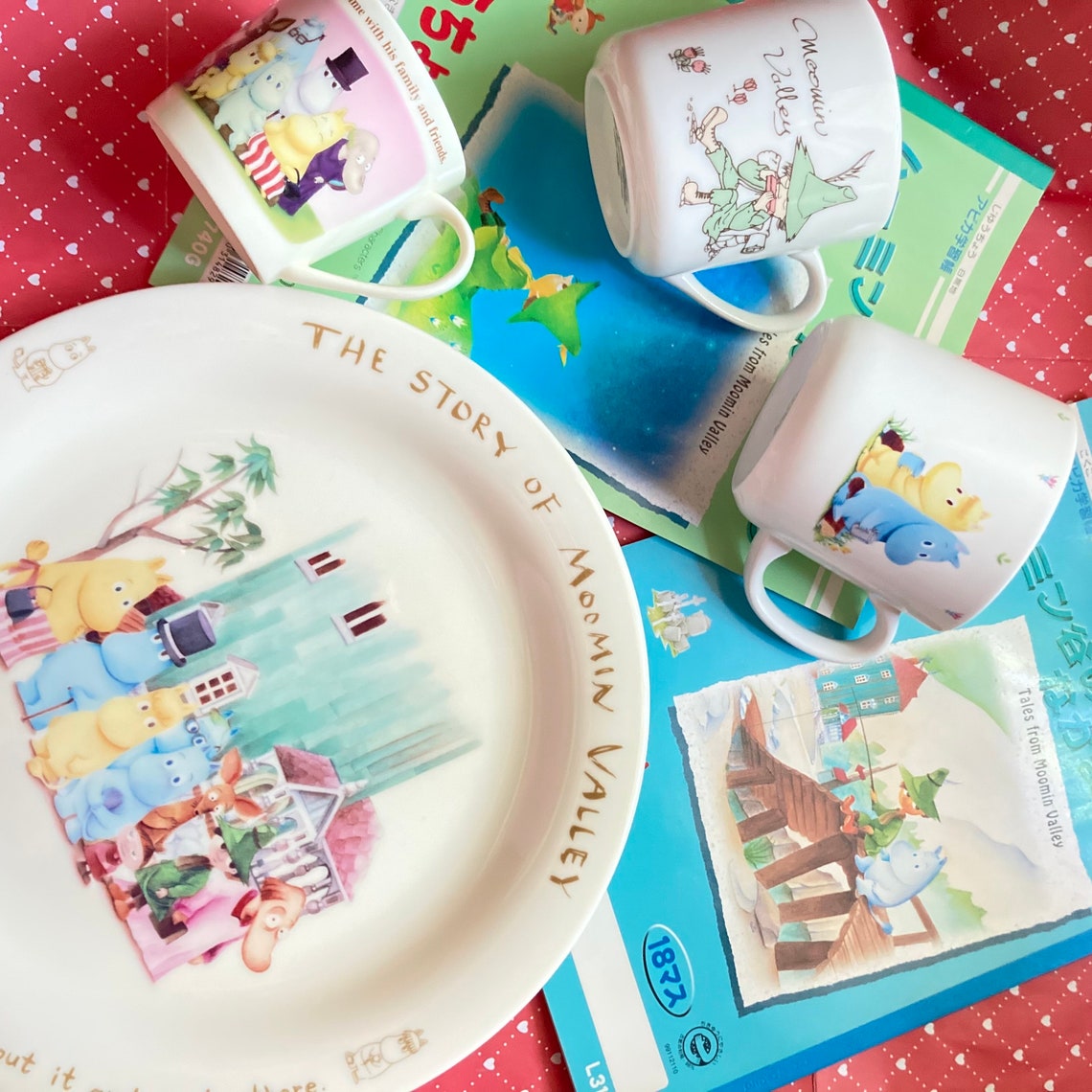 Kawaii Moomin With Snufkin & Snorkmaiden Cermaic Porcelain Meal Plate ...