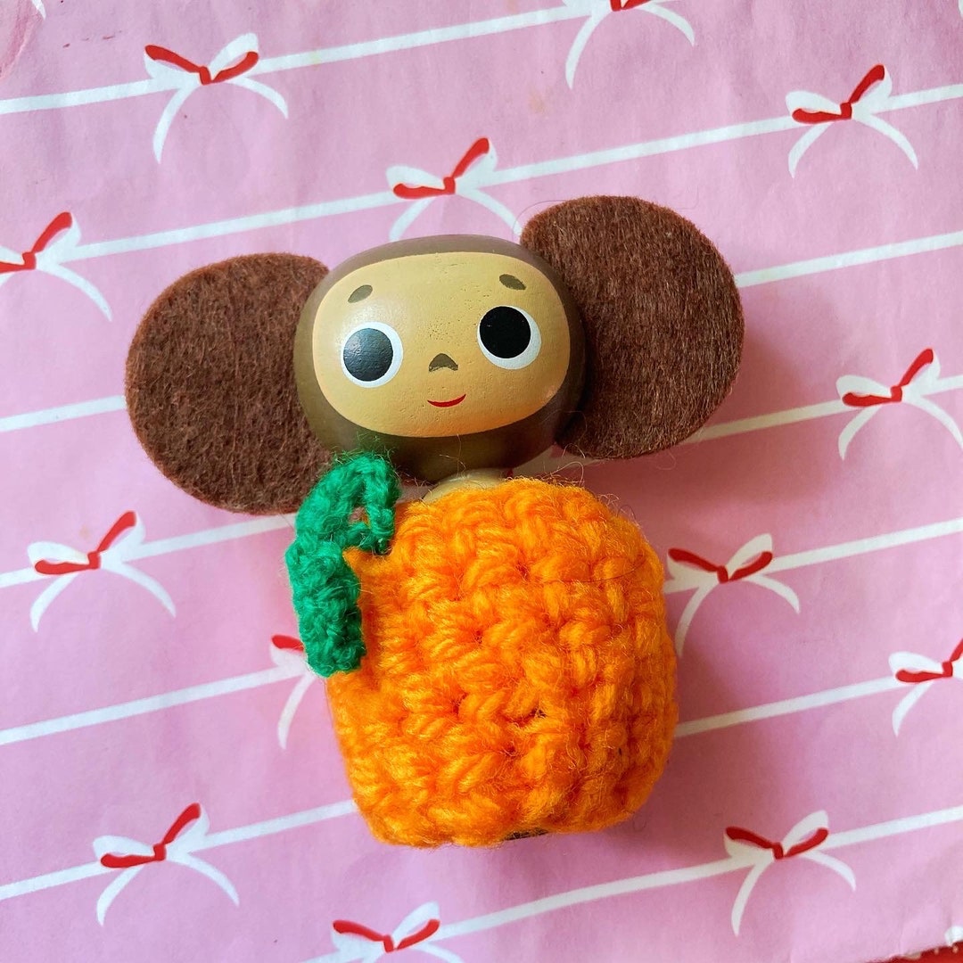 Kawaii Cheburashka Monkey Wooden Toy Kokeishi Doll Style in Orange From ...