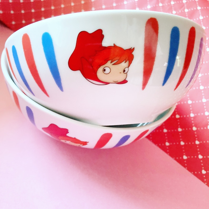 Kawaii Ponyo on the Cliff Studio Ghibli Bowl for Noodle Ramen Udon ...