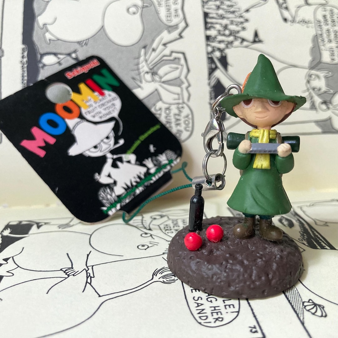 Kawaii Snufkin With A Wine Bottle Moomin Figure Toy Charm With Mobile ...