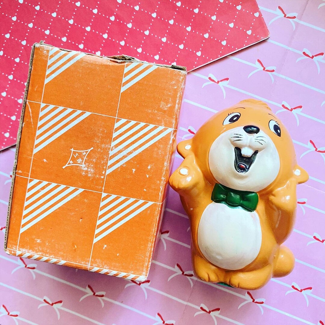 Kawaii Vintage Showa Japanese Mascot Beaver Figure Piggy Bank - Etsy