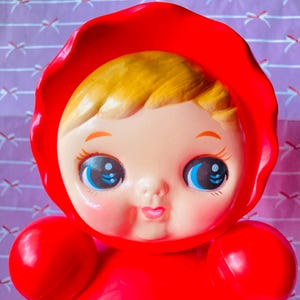 Kawaii Vintage Retro Red Roly Poly Doll Toy From Japan Kitschy Kitsch ...