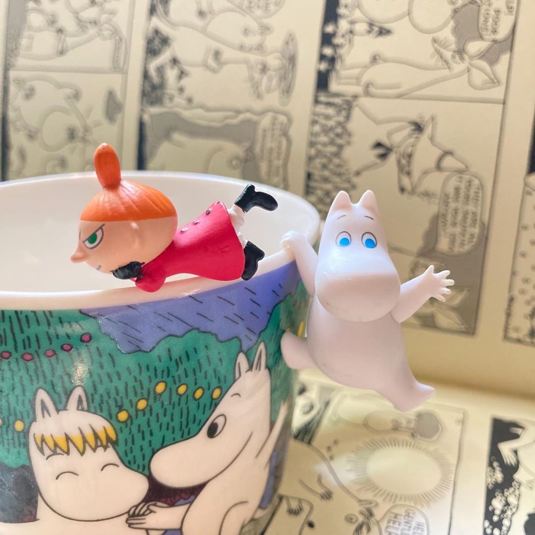 Kawaii Set of Tiny Miniature 2 Moomin & Little My Desktop Mini Figure ...