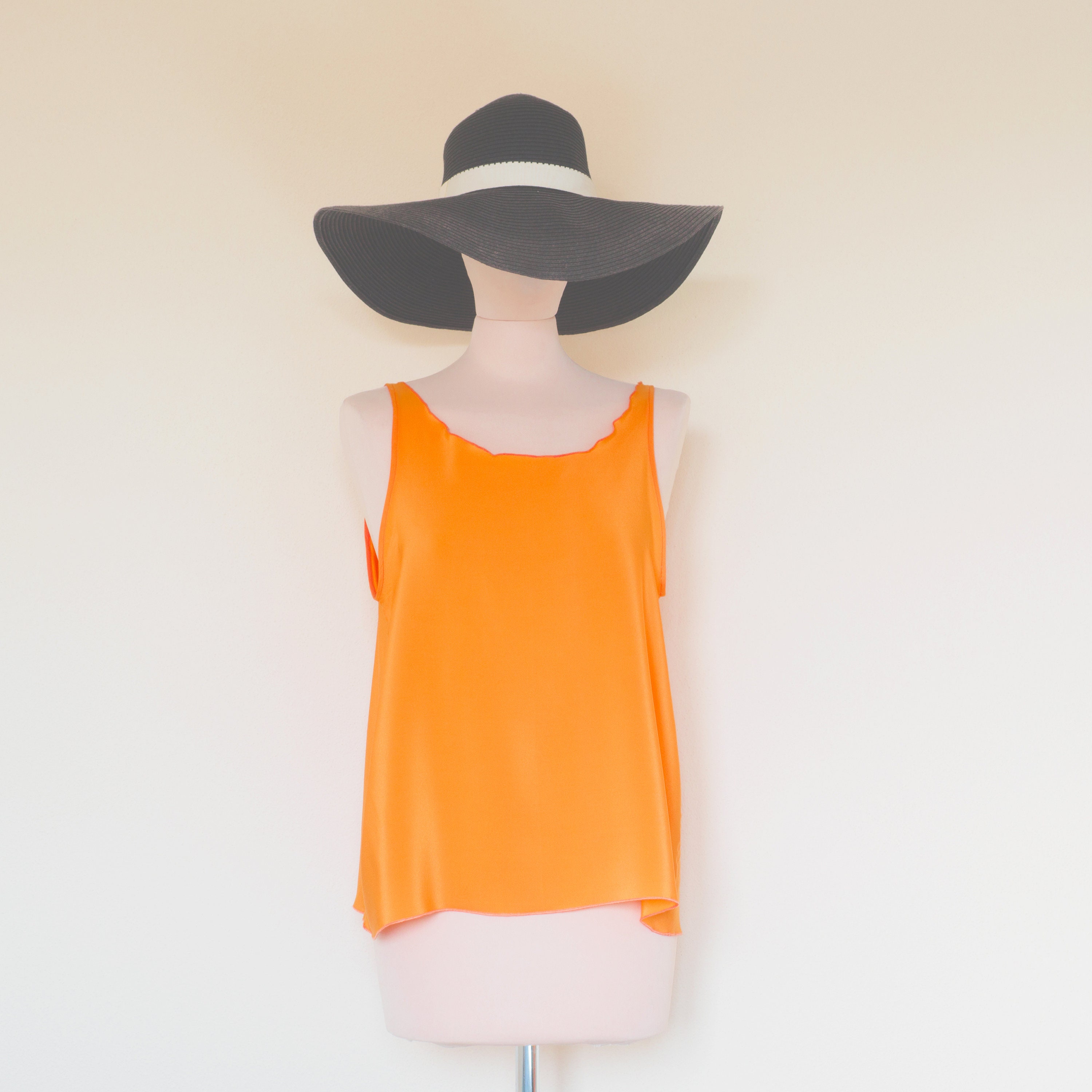 Orange Silk Top, Silk Blouse, Backless Top, Silk Shirt, One of a Kind ...