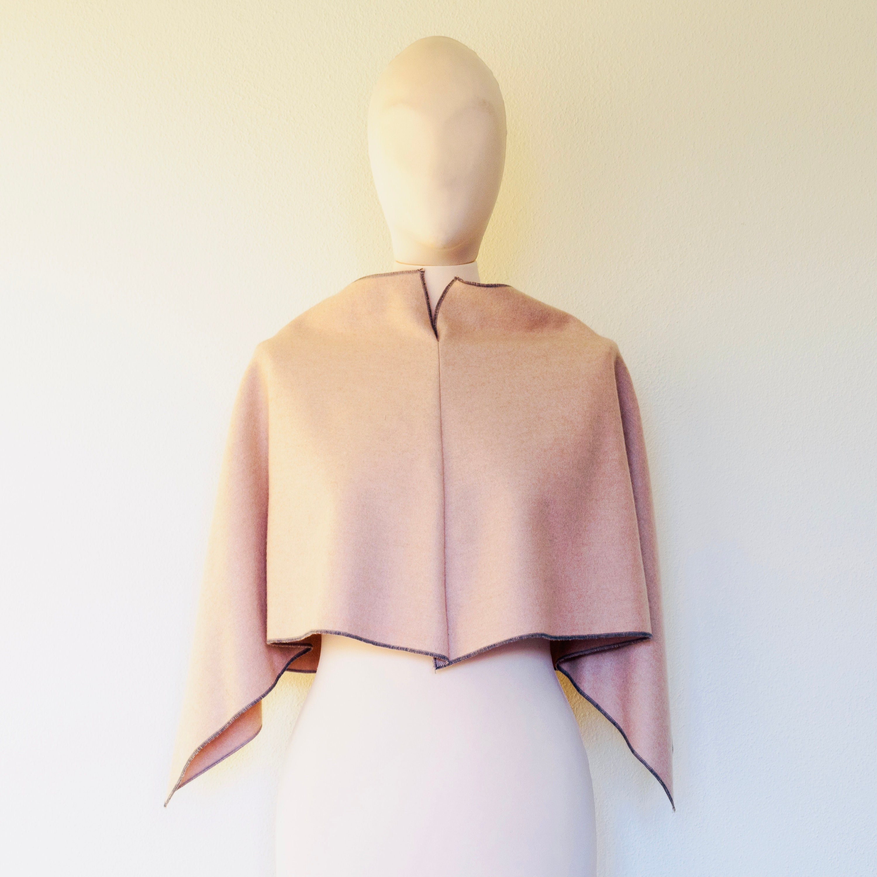 Beige Wool Cape Wool Poncho White Wool Coat Shoulder Cape - Etsy