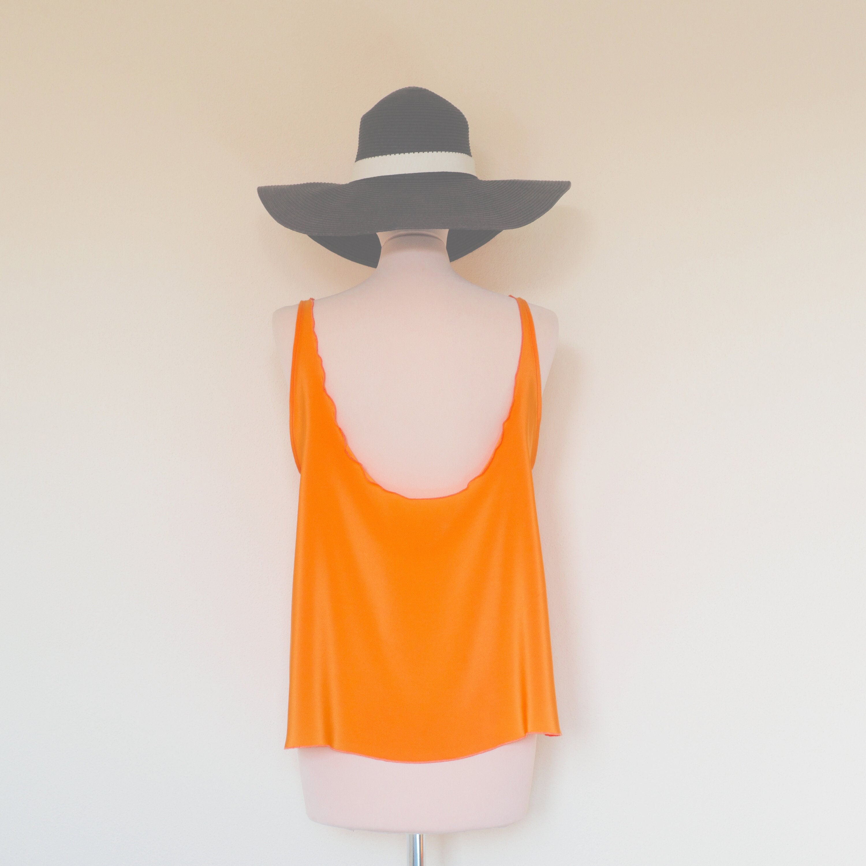 Orange Silk Top, Silk Blouse, Backless Top, Silk Shirt, One of a Kind ...