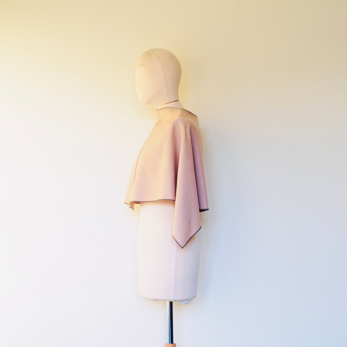 Beige Wool Cape Wool Poncho White Wool Coat Shoulder Cape - Etsy
