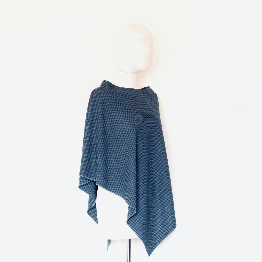 Turquoise Blue Poncho, Blue Cloak, Wool Cape, Poncho Women, Wool Cloak ...