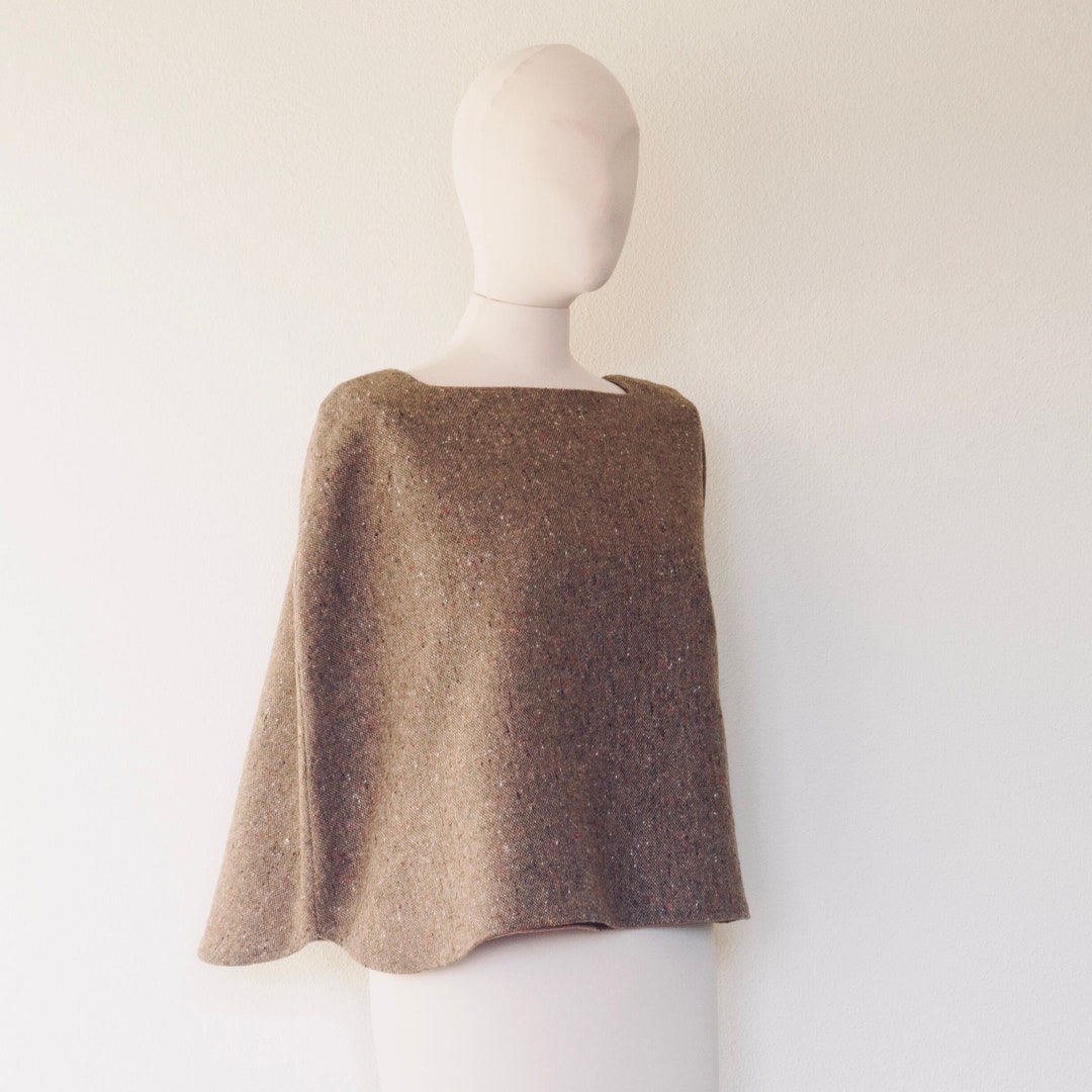 Brown Wool Cape, Heavy Winter Cloak, Wool Poncho, One of a Kind, Brown ...