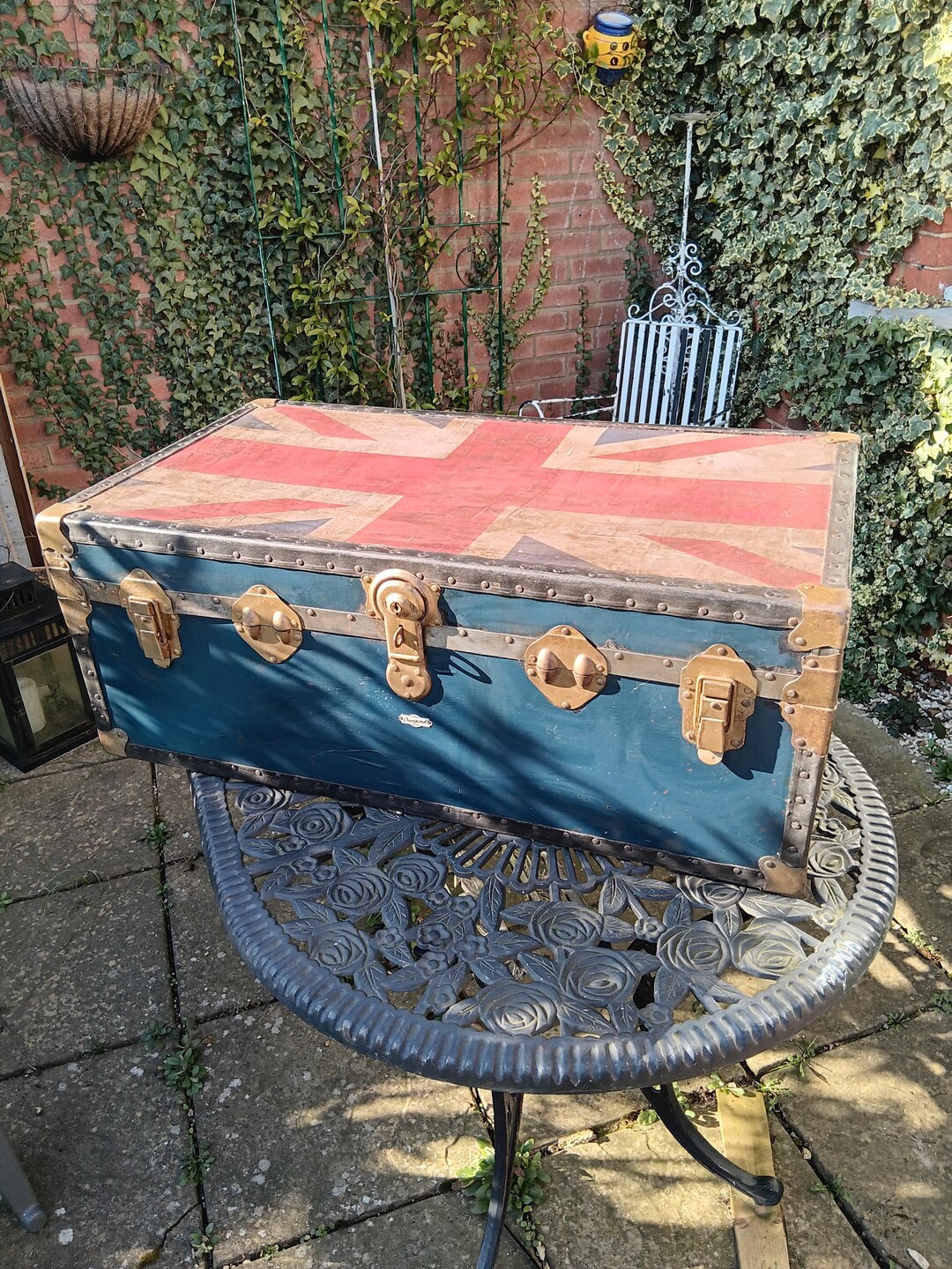 Steamer Trunk.vintage Union Flag Chest Trunk - Etsy UK