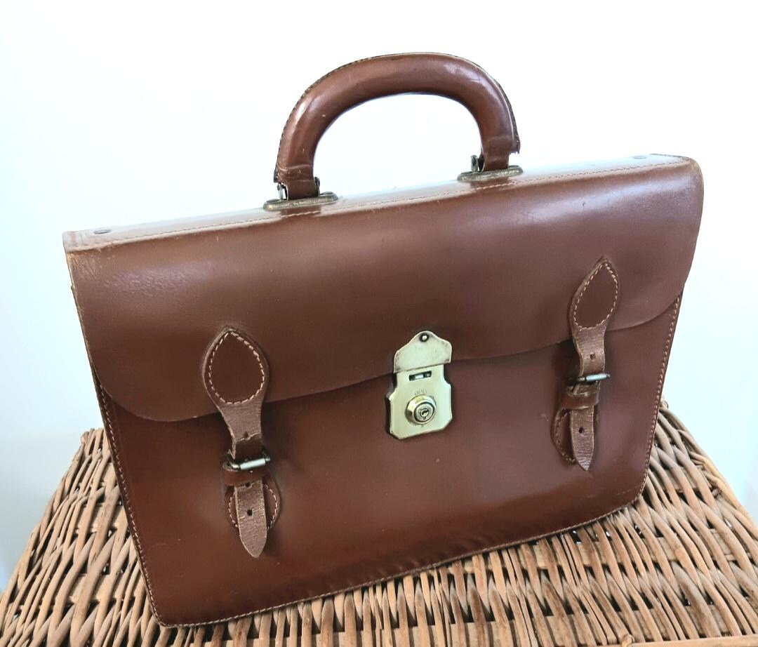 Leather Briefcase. English Made Document Case. - Etsy