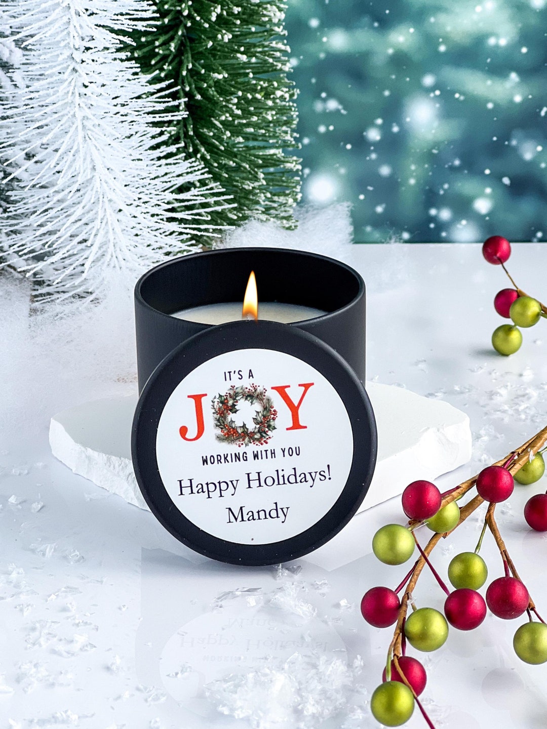 Personalized Coworker Employee Christmas Gifts Holiday Candle Team ...