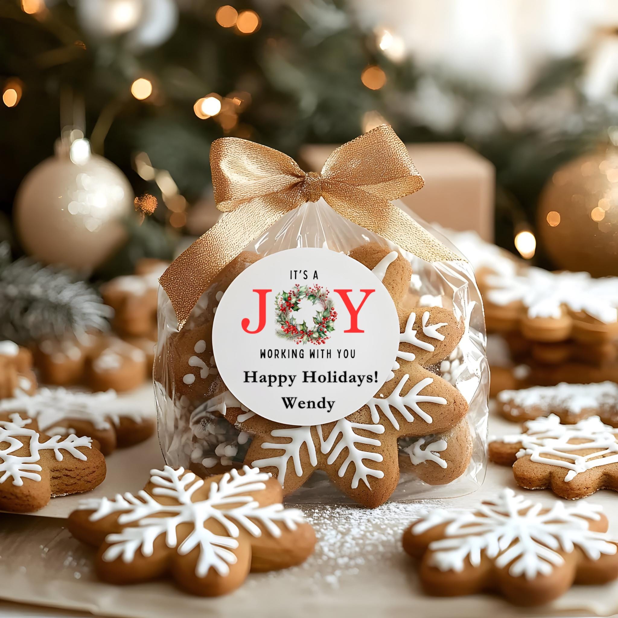 Custom Printed Holiday Stickers - Personalized Circle Christmas Label ...