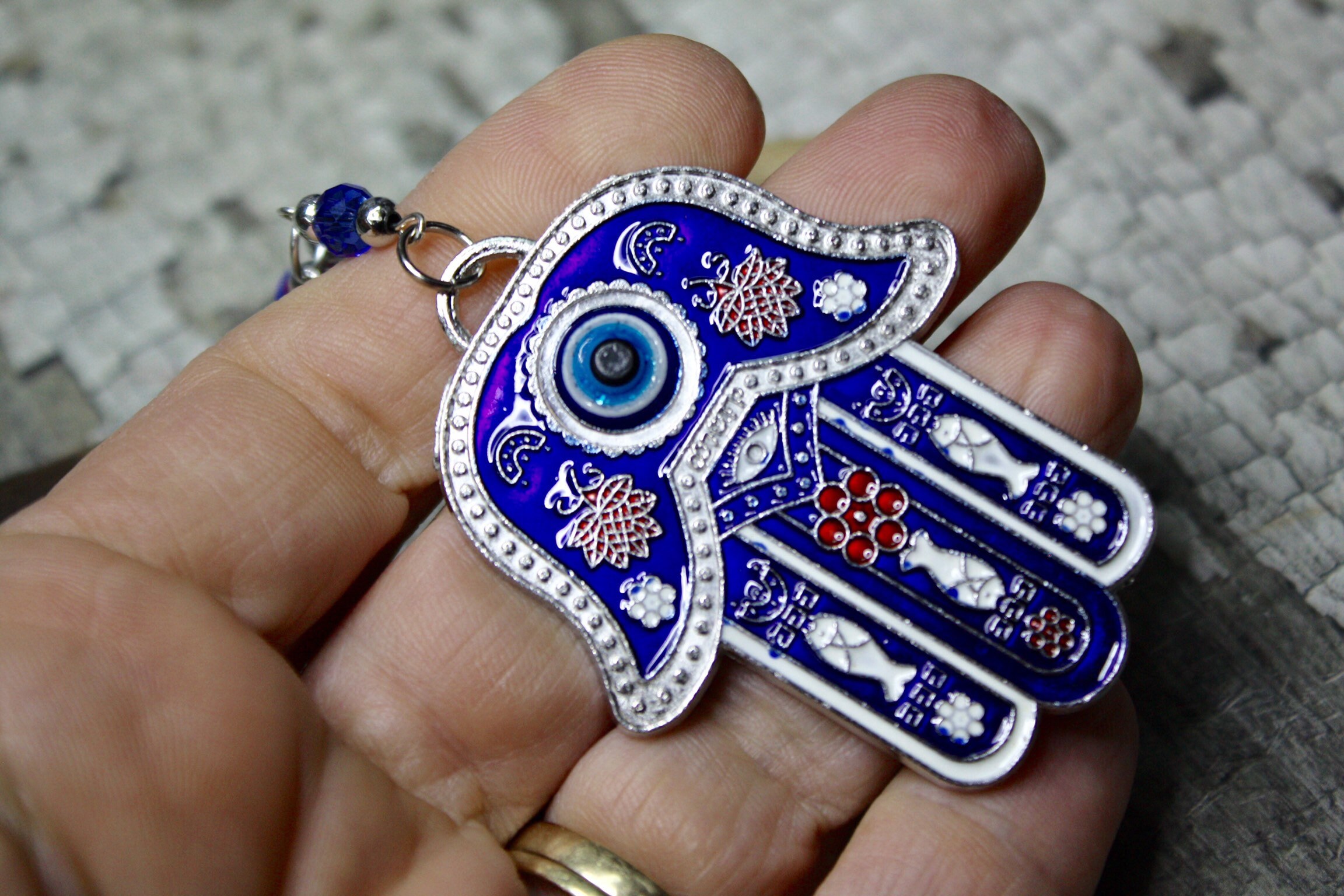 Hamsa Rear view mirror charm Hamsa hand spiritual hand yoga | Etsy