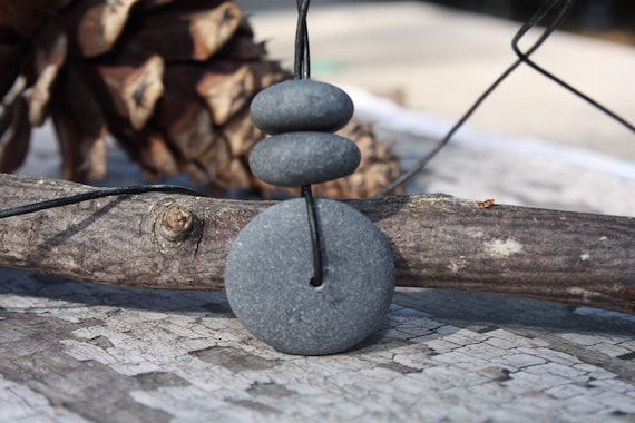Beach Stone Necklace Lake Superior Rock Necklace River Rock Necklace Beach Pebble Zen Cairn Necklace Minnesota Rock Jewelry Etsy