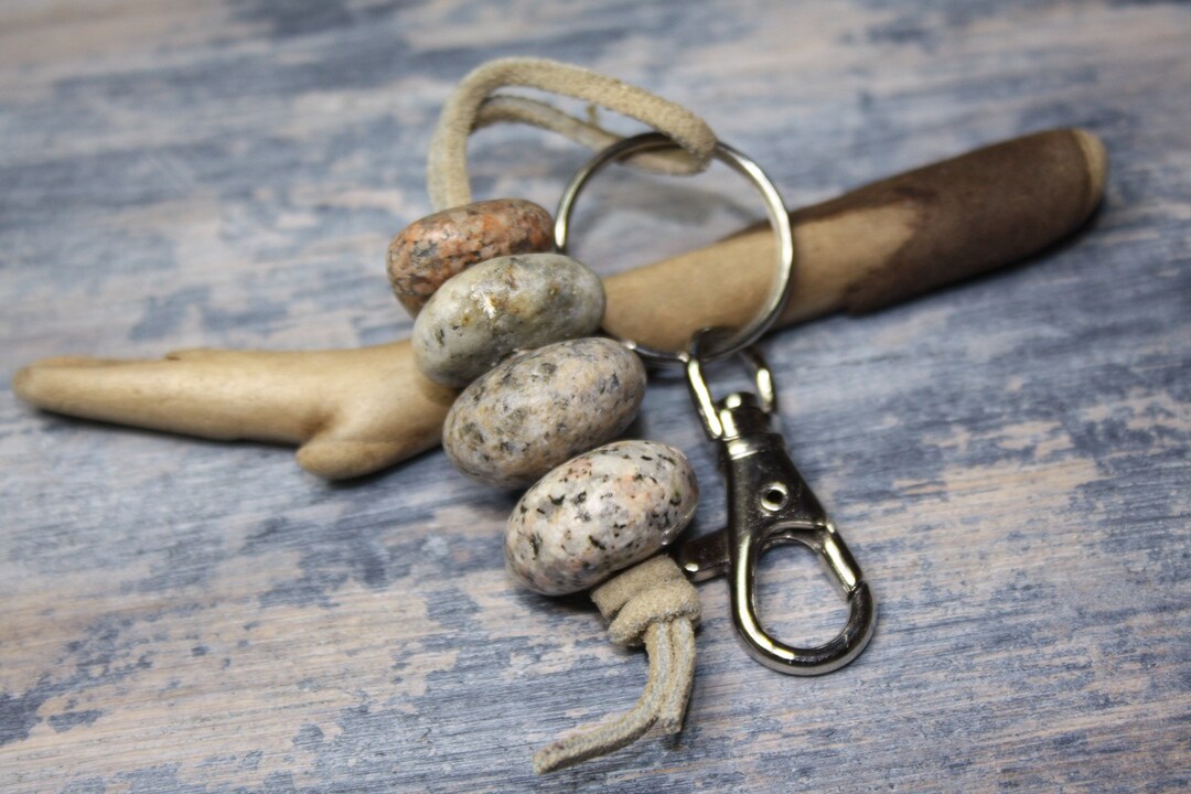 Lake Superior Rock Key Ring, Pebble Key Ring, Natural Stone, Rock Art ...