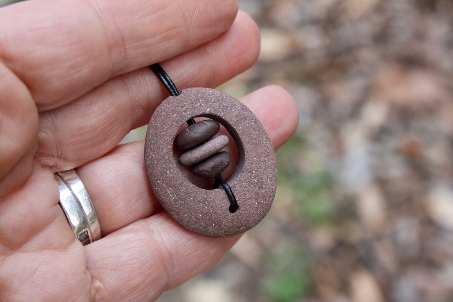 Rock Necklace Pacific Ocean Rock and Seaglass Necklace - Etsy