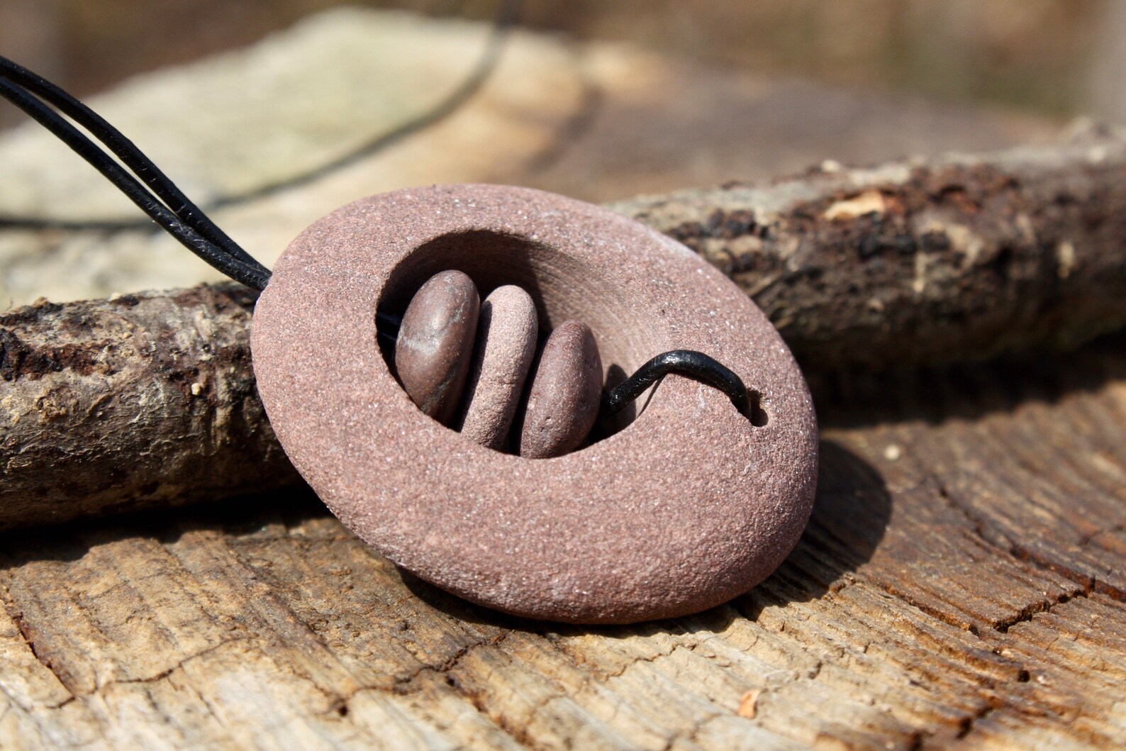 Rock Necklace Pacific Ocean Rock and Seaglass Necklace - Etsy