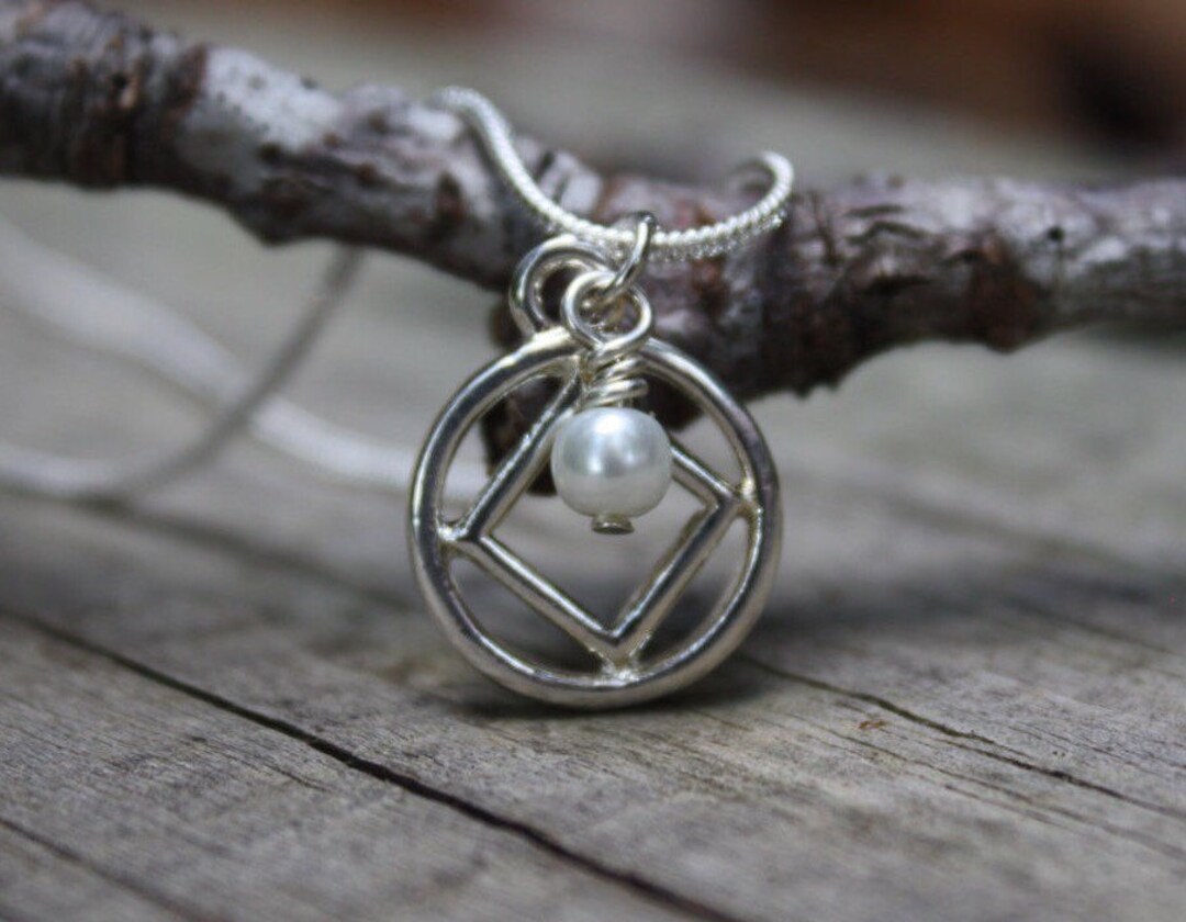 Narcotics Anonymous Symbol Necklace, NA Pearl of Wisdom, Sobriety Gift ...