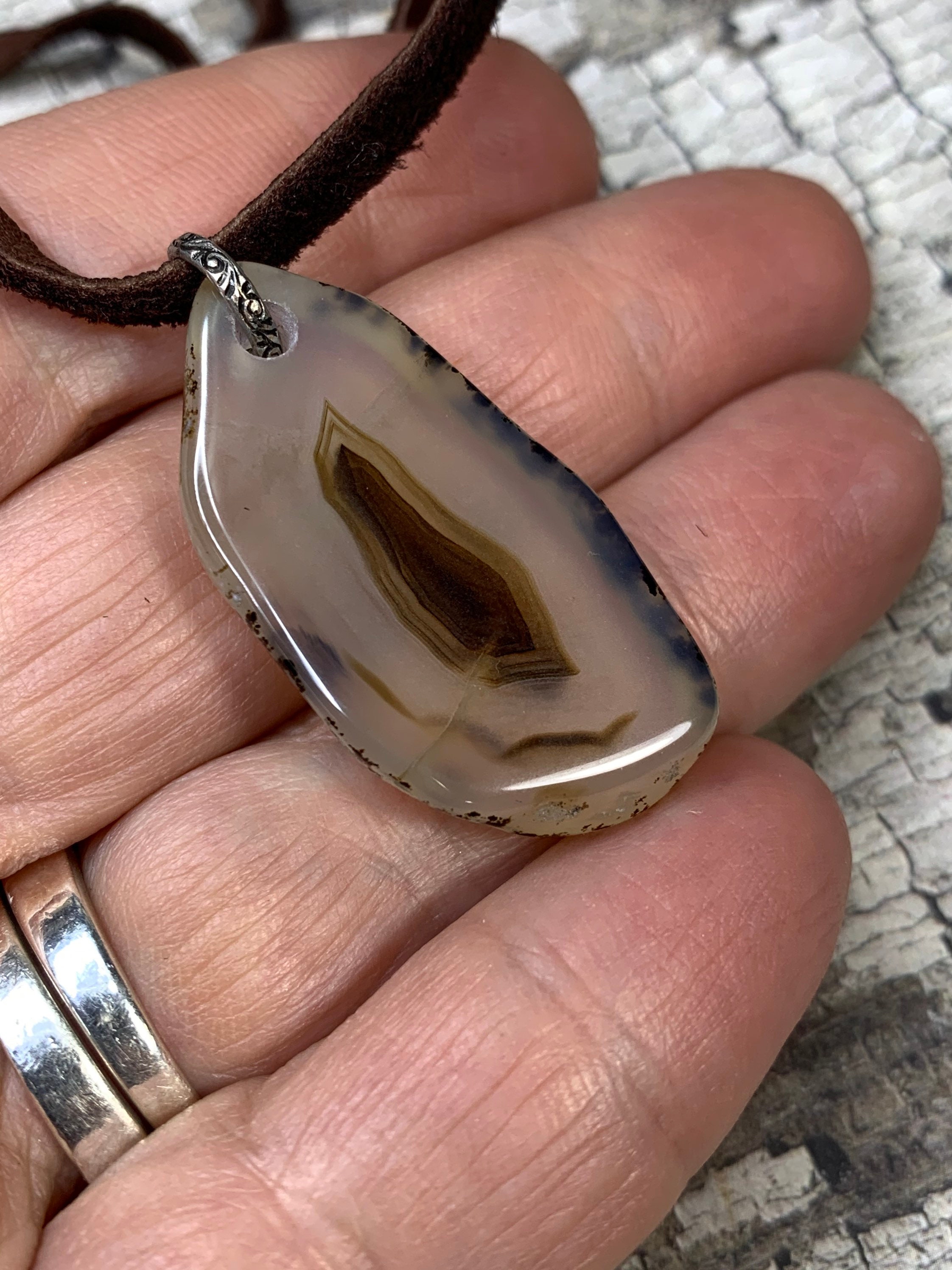 Lake Superior agate agate necklace agate jewelry | Etsy