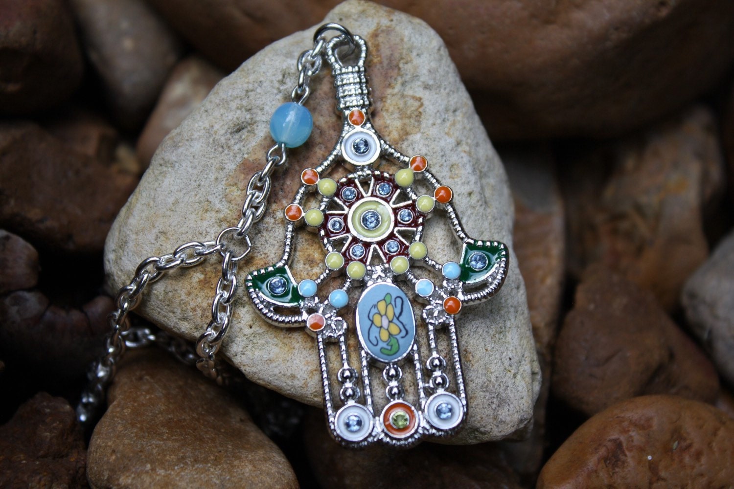 Hamsa Rear view mirror charm Hamsa hand spiritual hand yoga | Etsy