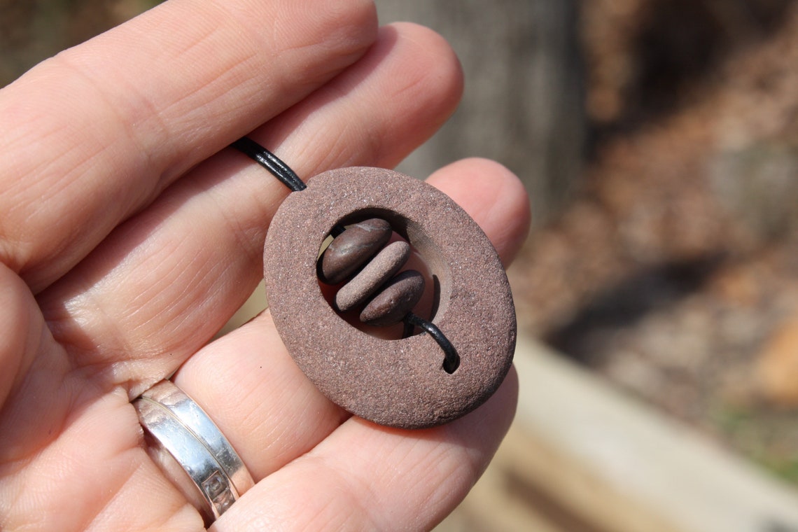 Rock Necklace Pacific Ocean Rock and Seaglass Necklace | Etsy