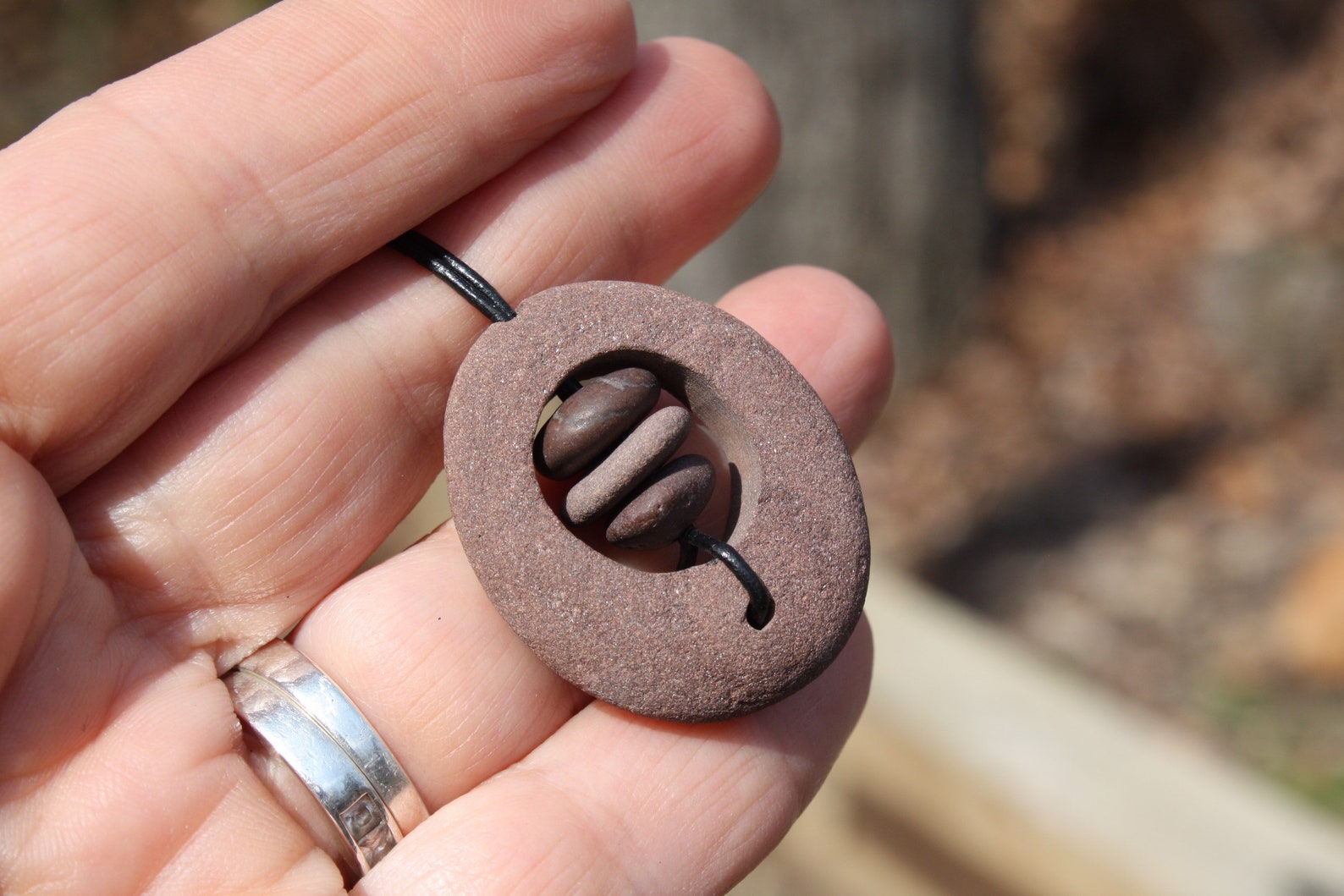Rock Necklace Pacific Ocean Rock and Seaglass Necklace - Etsy
