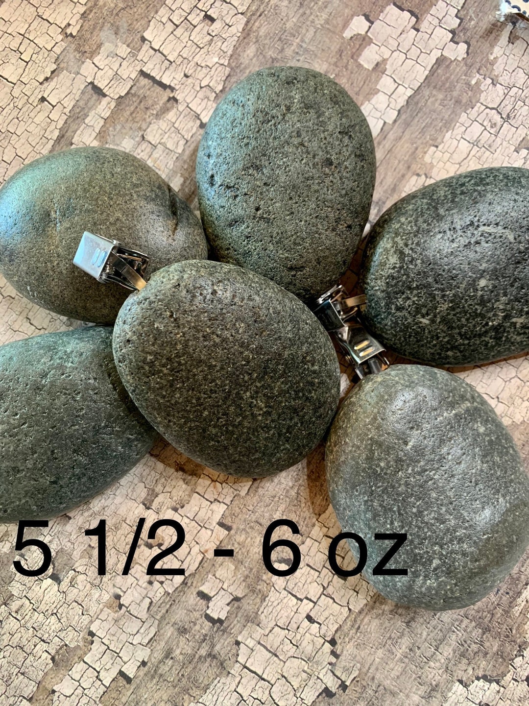 Natural Stone Weights, 5 1/2 6 Oz, Outdoor Shade, Set of SIX Lake ...