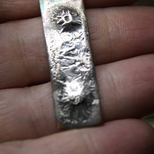 Copper and Sterling Silver Reticulation Necklace, Silver Necklace, Moon ...
