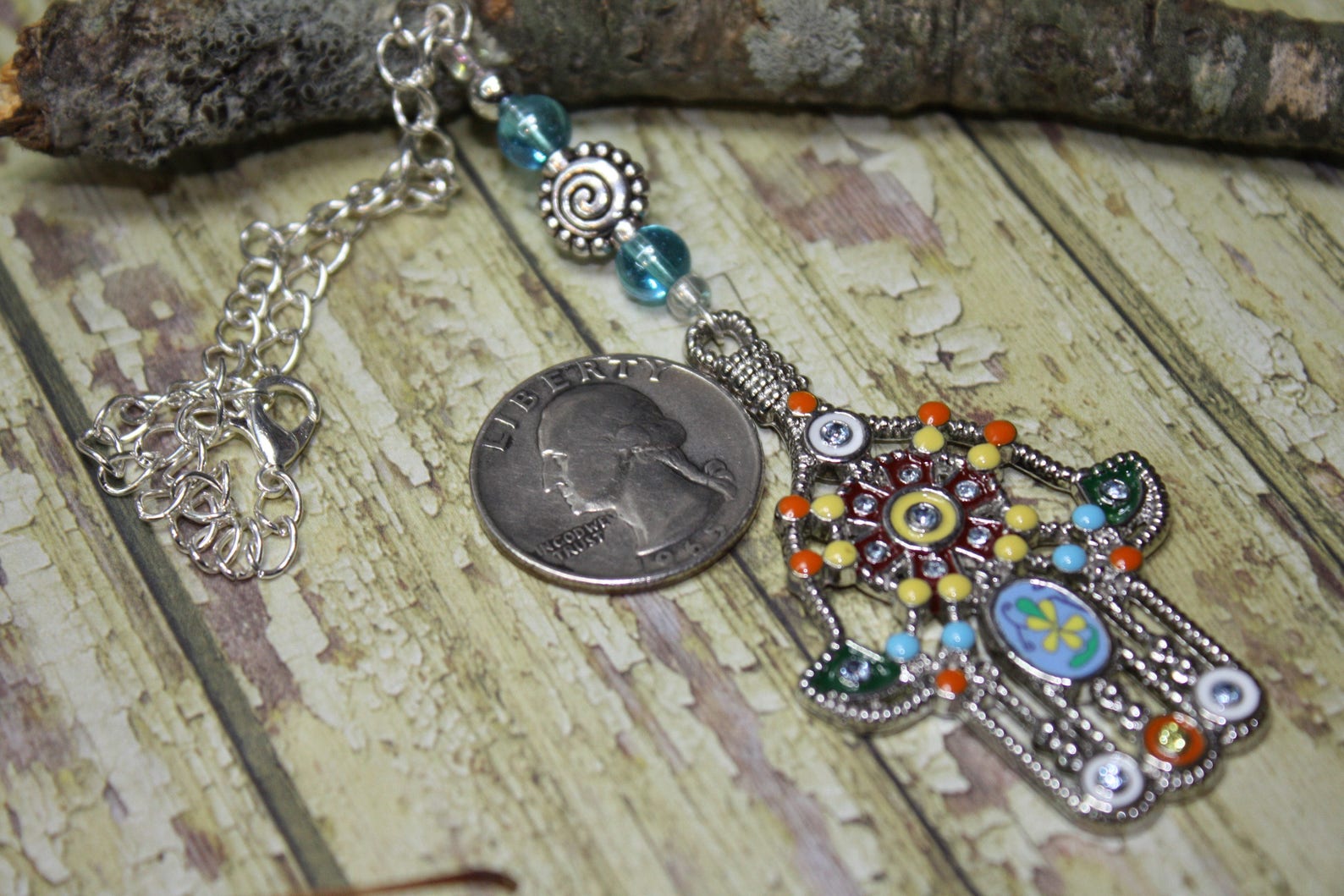 Hamsa Rear View Mirror Charm. Hamsa Hand Spiritual Hand Yoga - Etsy