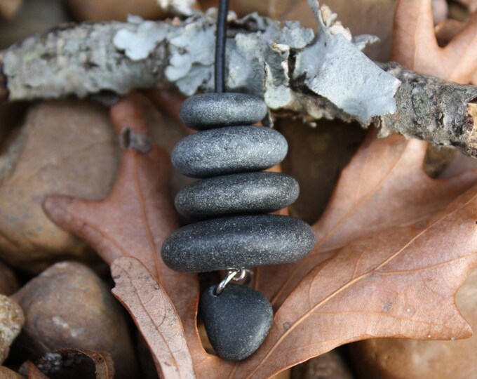 Rear View Mirror Charm Basalt Stone Zen Rock Cairn Lake - Etsy