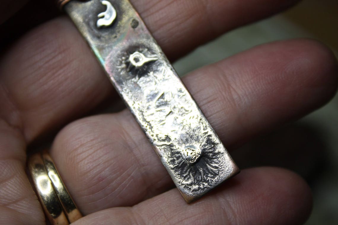 Copper and Sterling Silver Reticulation Necklace Silver - Etsy