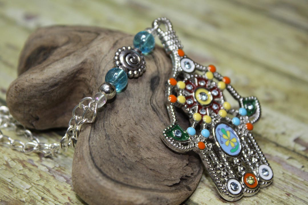 Hamsa Rear View Mirror Charm. Hamsa Hand Spiritual Hand Yoga - Etsy