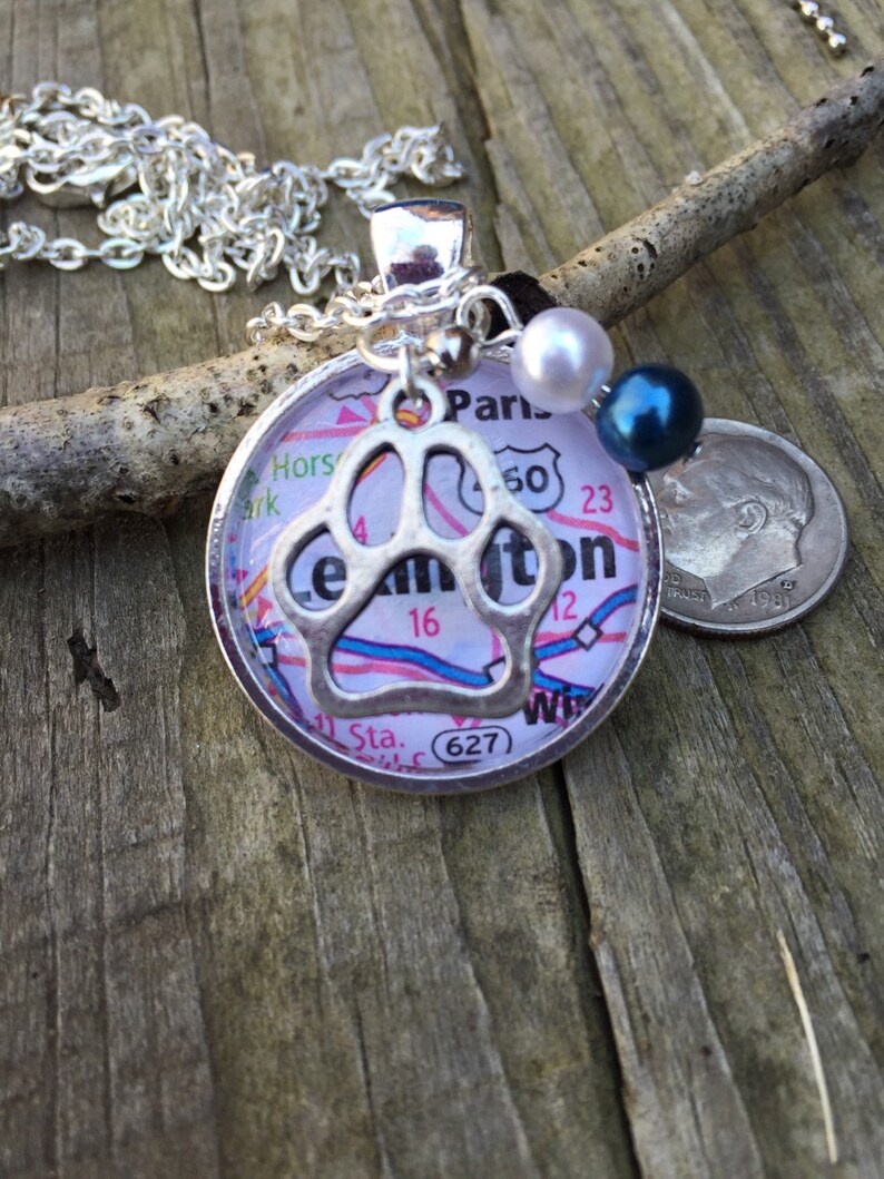 Kentucky Wildcats Necklace Lexington Map Pendant University - Etsy