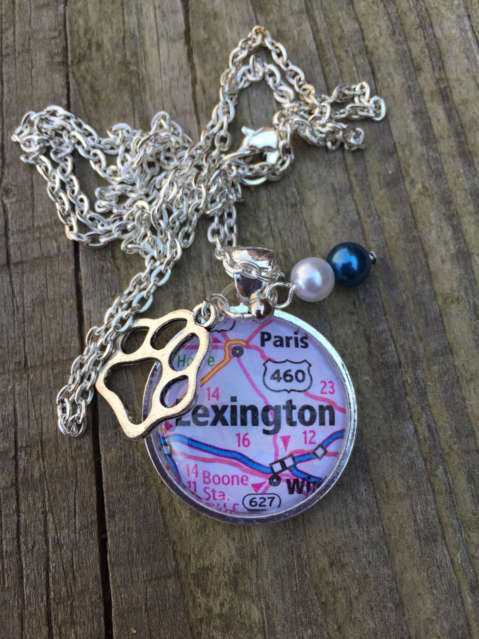 Kentucky Wildcats Necklace Lexington Map Pendant University - Etsy