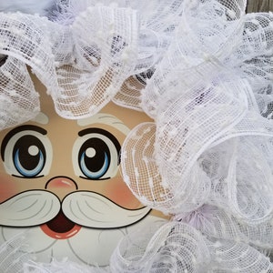 Santa Face Wreath Deco Mesh Santa Face Wreath Christmas | Etsy