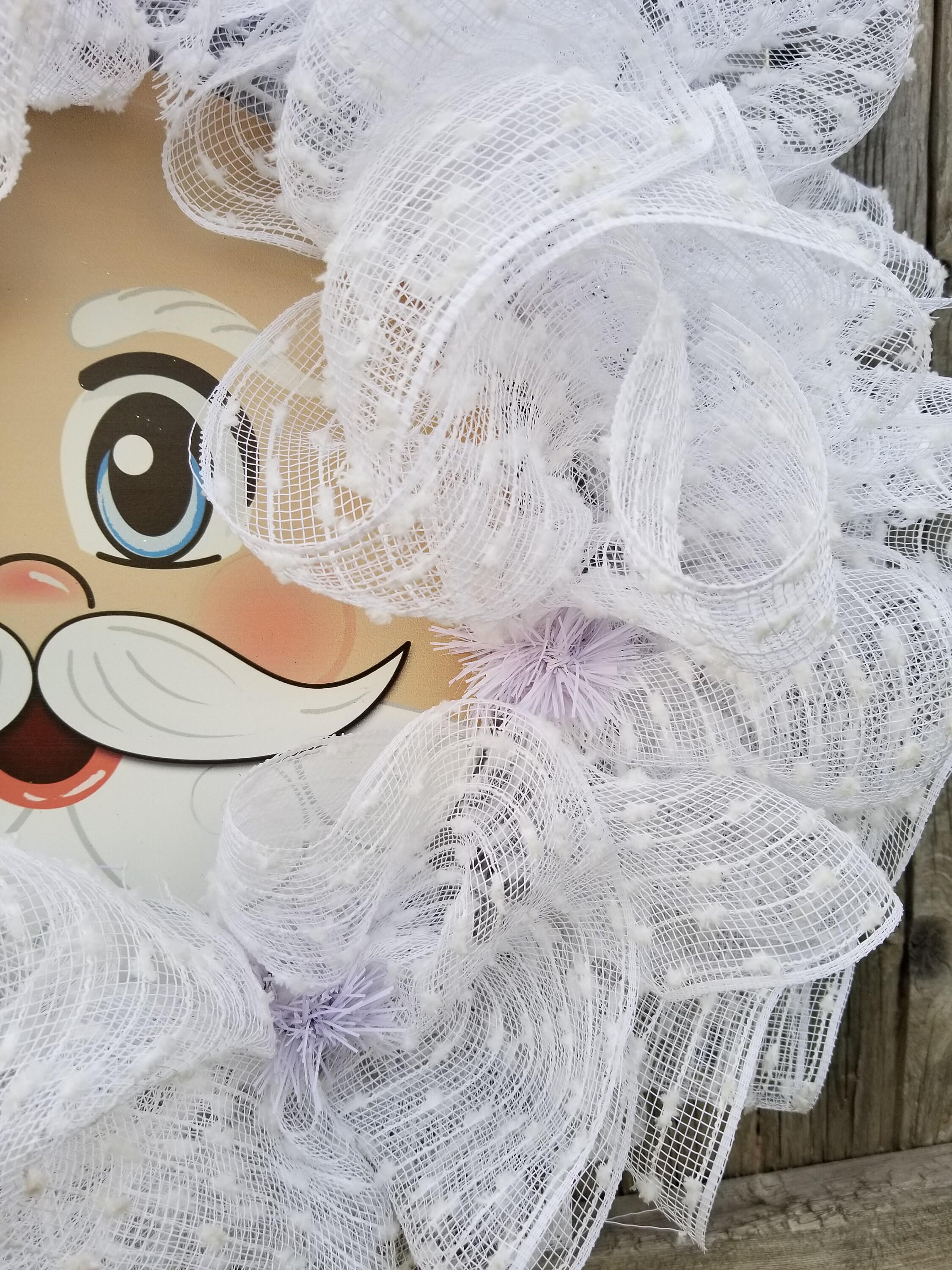 Santa Face Wreath, Deco Mesh Santa Face Wreath, Christmas Wreath, Front ...