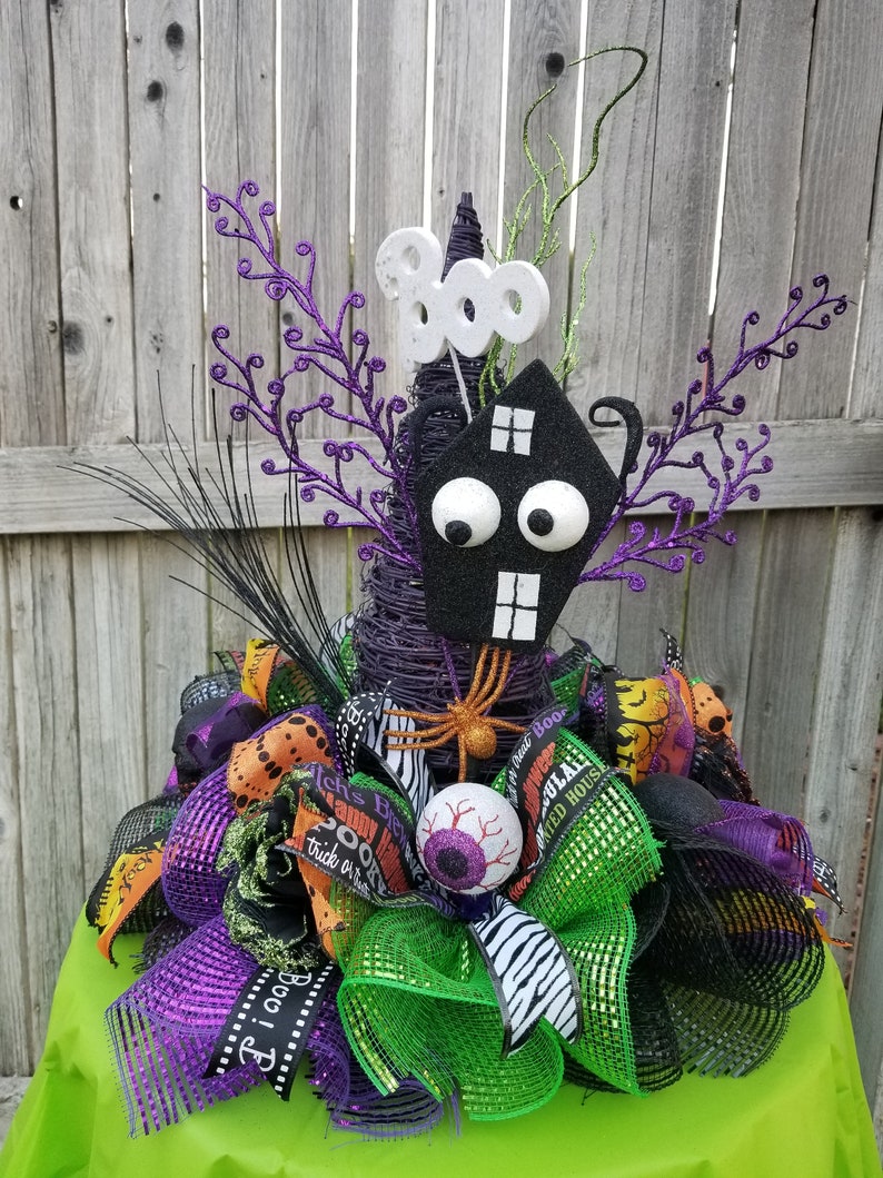 Halloween Haunted House Centerpiece, Floral Arrangement, Fall Decor ...