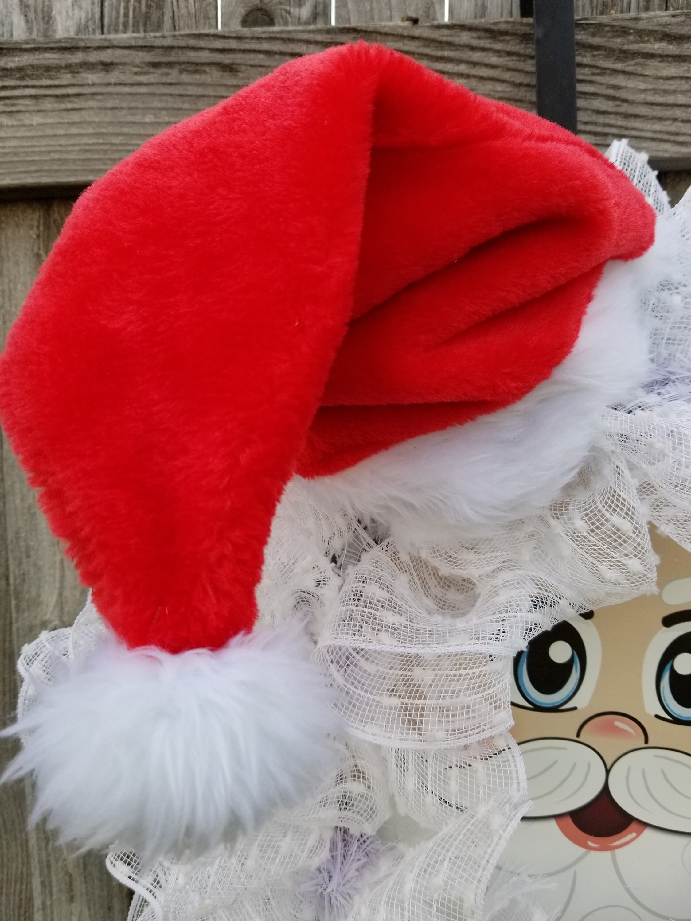 Santa Face Wreath, Deco Mesh Santa Face Wreath, Christmas Wreath, Front ...