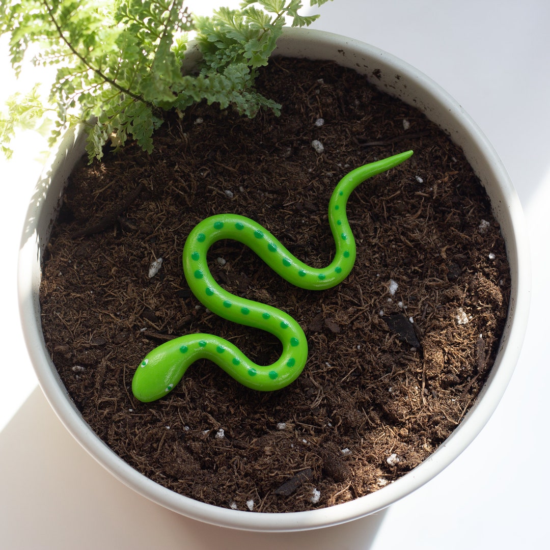 Lime Green Snake, Plant Buddy, House Plant Decoration, Cute Colorful ...