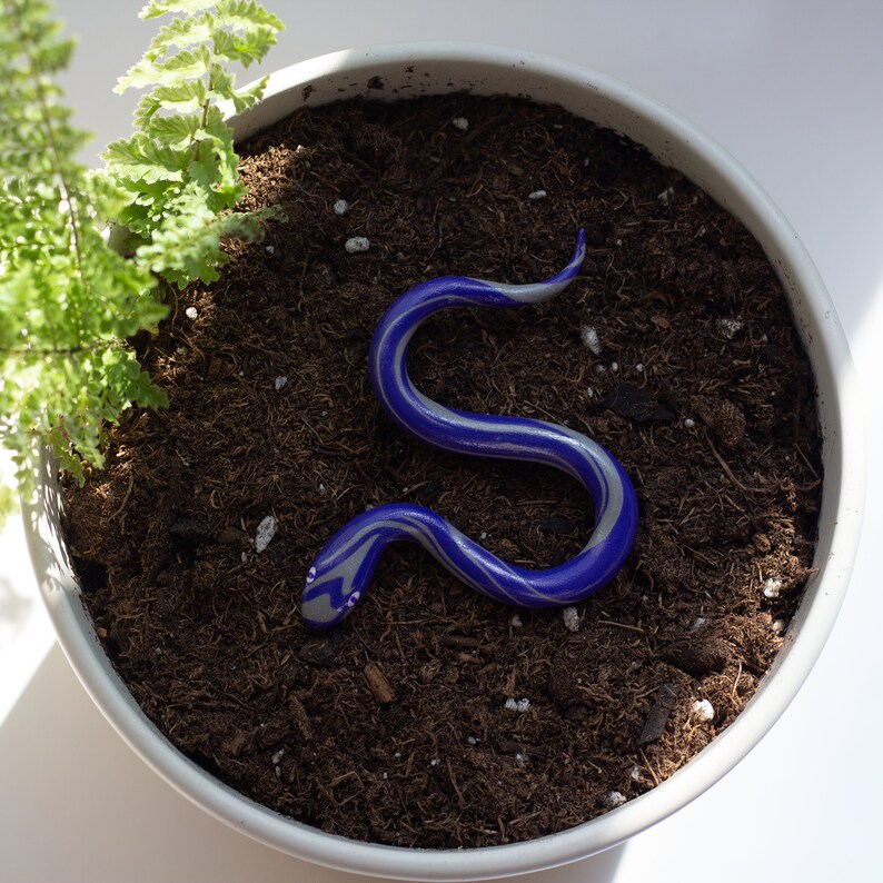 Purple & Silver Snake, Plant Buddy, House Plant Decoration, Cute ...