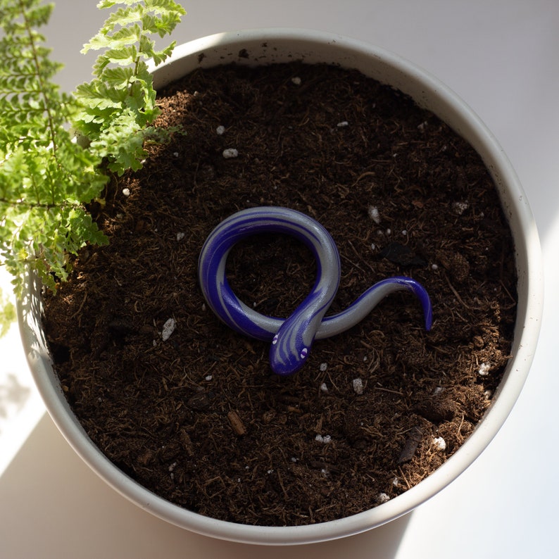Purple & Silver Snake, Plant Buddy, House Plant Decoration, Cute ...