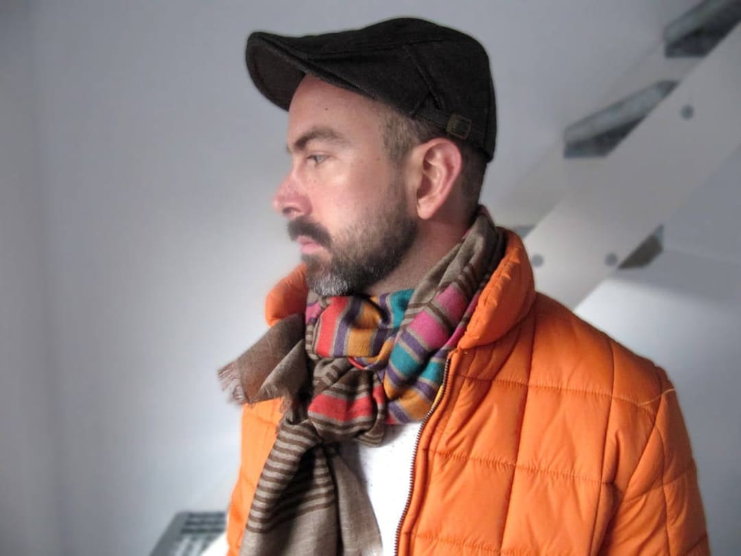 Striped Mens Wool Scarf, Woolen Woven Trendy Scarf, Wool Striped Scarf ...