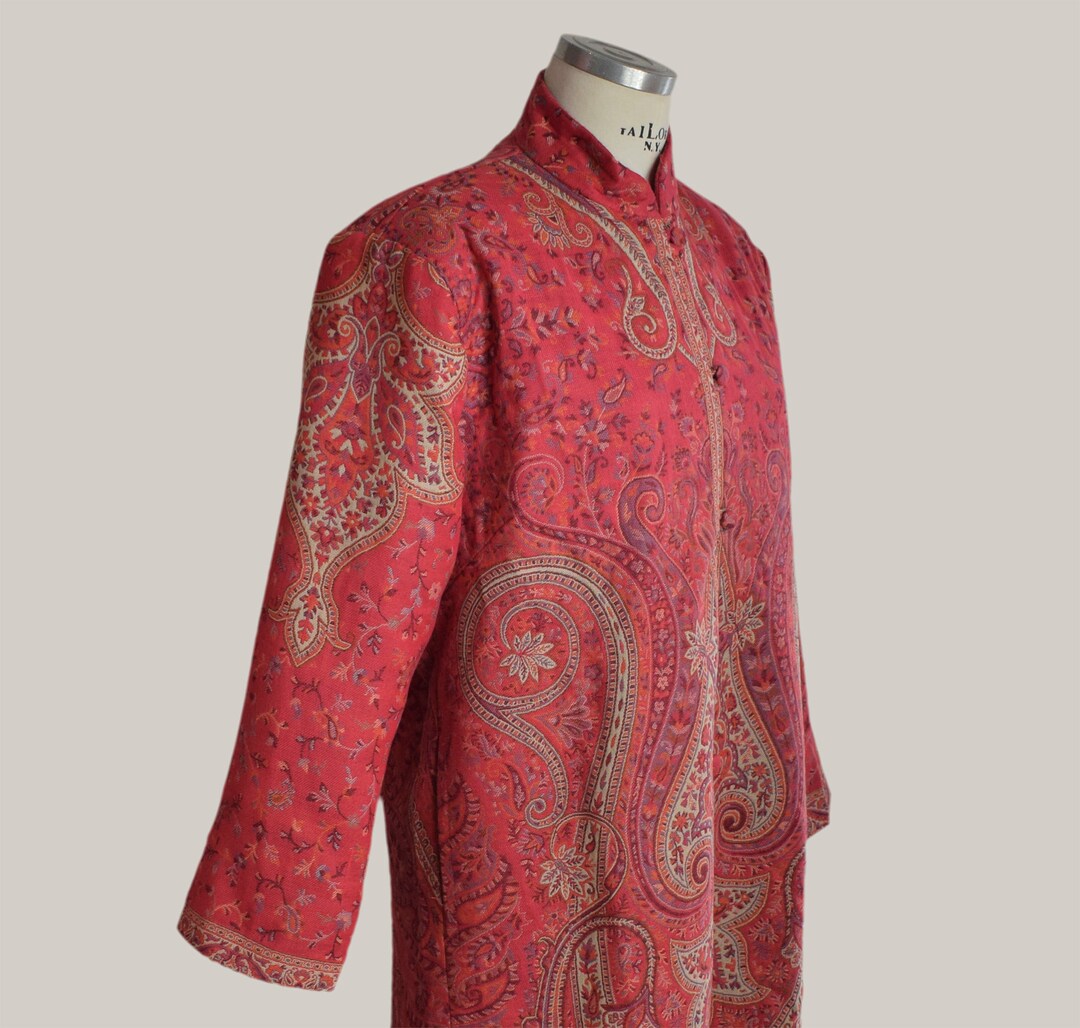 Kani Jamawar Woven Indian Kashmiri Style Coat, Bohemian Long Jacket ...