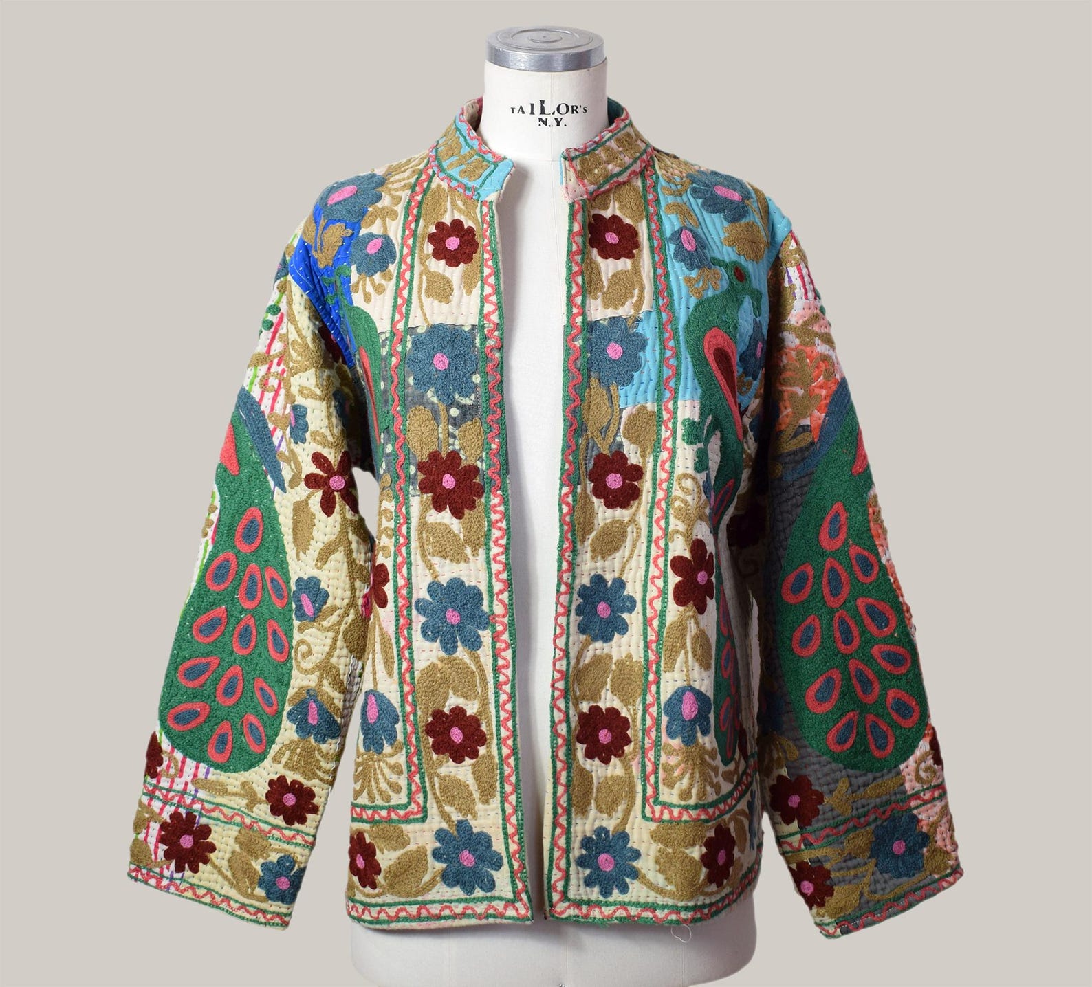 Khanta Short Cotton Jacket LARGE SIZE With Recycled Fabrics and ...